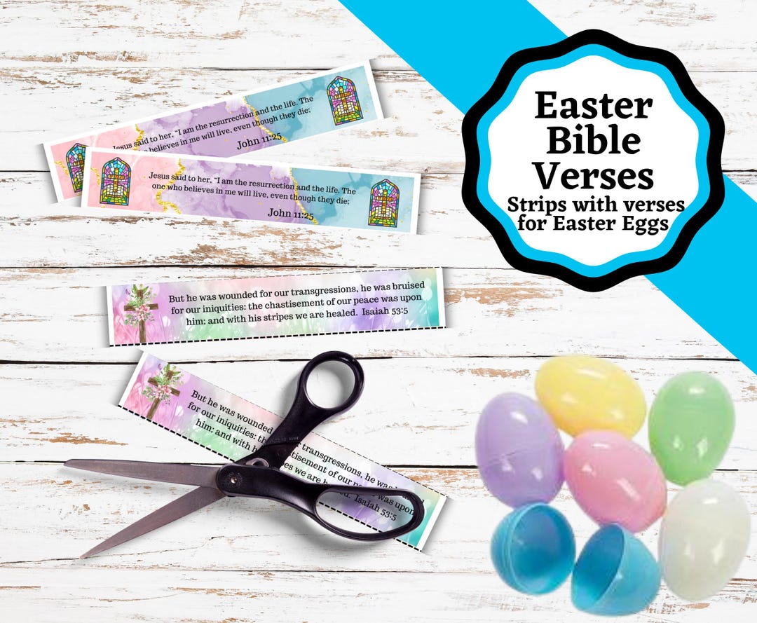 Printable Bible Verses for Easter, Verse Strips for Easter Egg Filling ...
