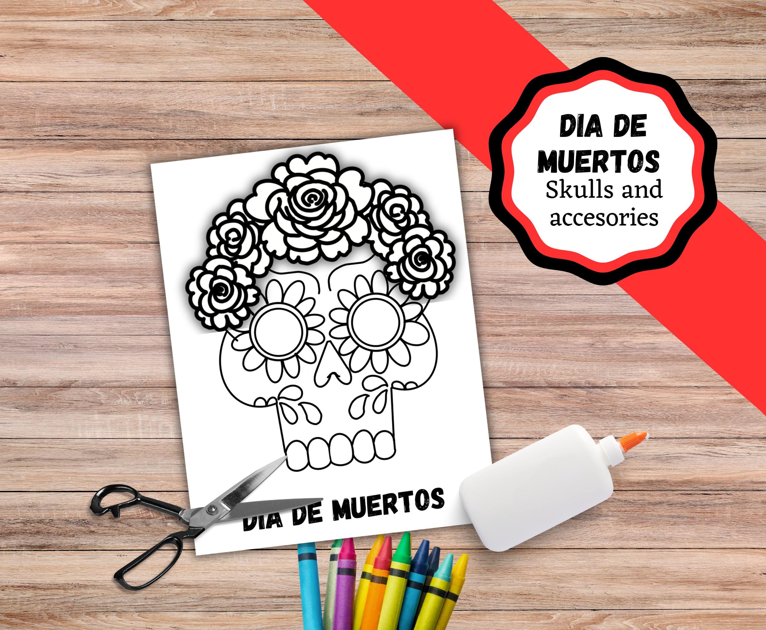 Printable Paper Skulls, Dia De Muertos Paper Skulls, Like Sugar Skulls ...
