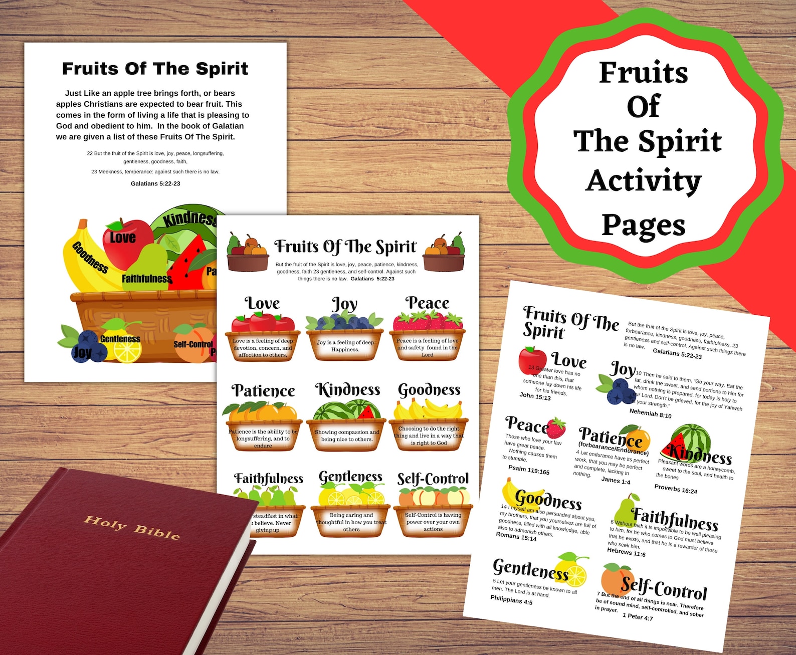 Printable Fruits of the Spirit Lesson Pages. Fruits of the Spirit Kids ...