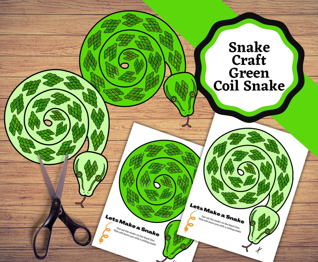 Printable Green Snake Craft. This is a Fun and Easy Cut and Create ...