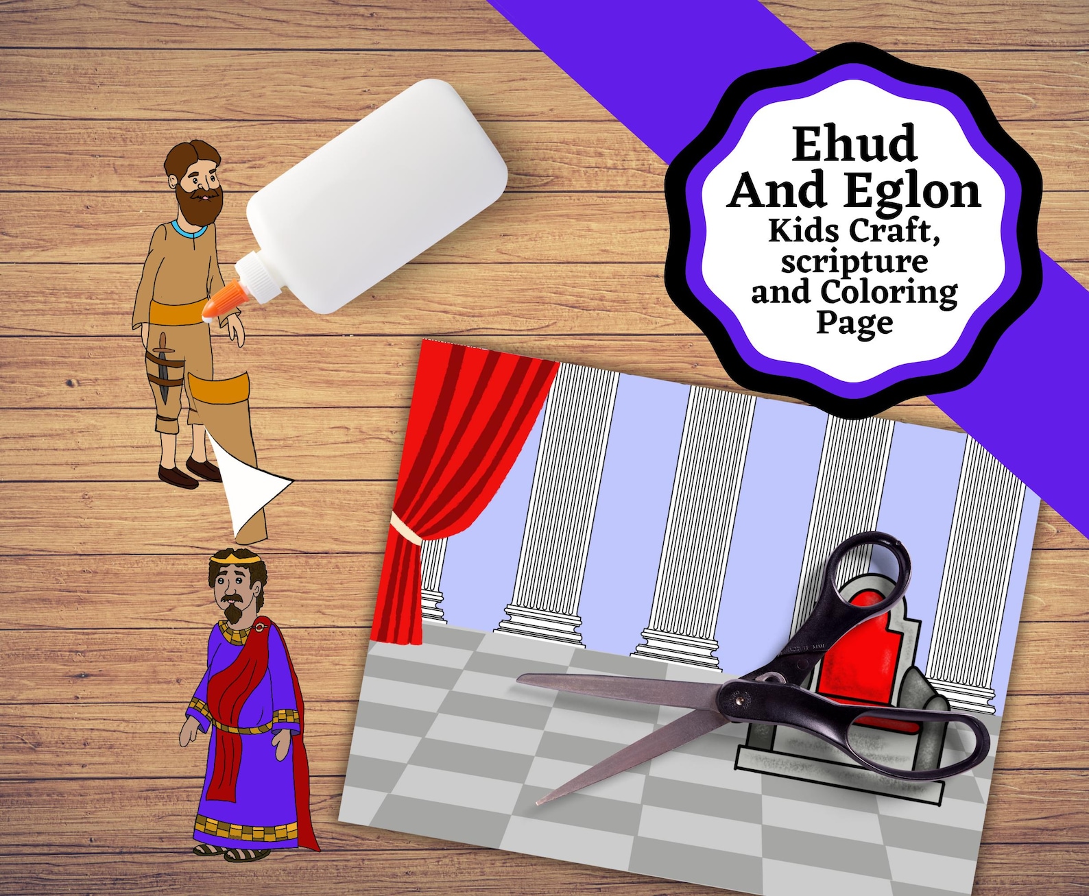 Printable Bible Lesson of Ehud and Eglon, God Frees Israel Through Ehud ...