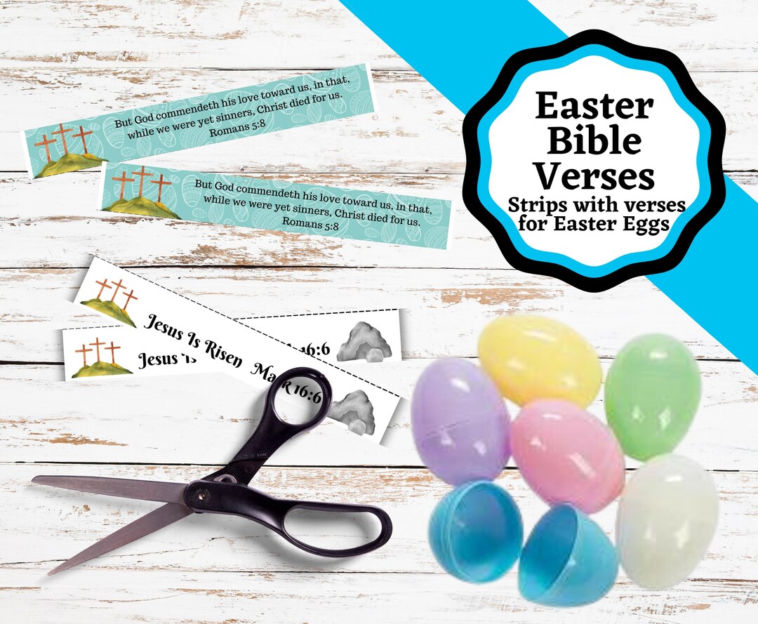 Printable Bible Verses for Easter, Verse Strips for Easter Egg Filling ...