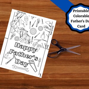 Father's Day Card You Can Print and Color, Father's Day Project for ...