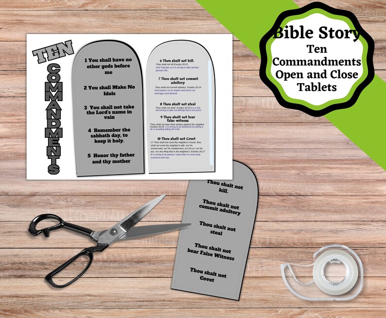 Printable 10 Commandments Craft. Cut and Fold Open the Tablets to ...