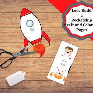 Rocket Ship Printable Craft, and Coloring Sheet. Fun Kids Craft for ...