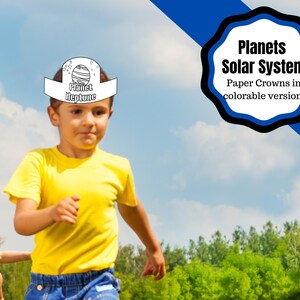 Planet and Solar System Paper Crown, Planets Colorable Kids Craft ...