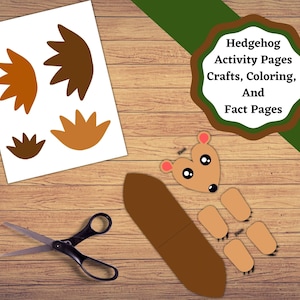 Hedgehog Activity Pages Printable Craft and Educational Pages - Etsy