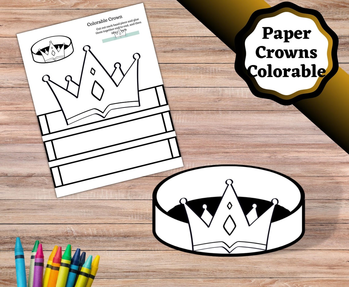 Printable Paper Crowns in Black and White so They Are Colorable. 4 ...