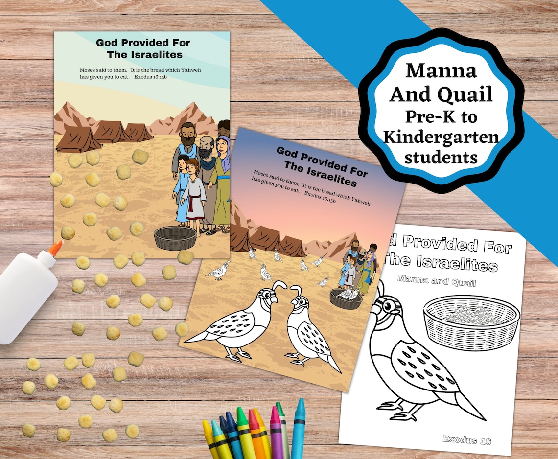 Manna From Heaven and Quail Young Kids Craft. Printable Craft and ...