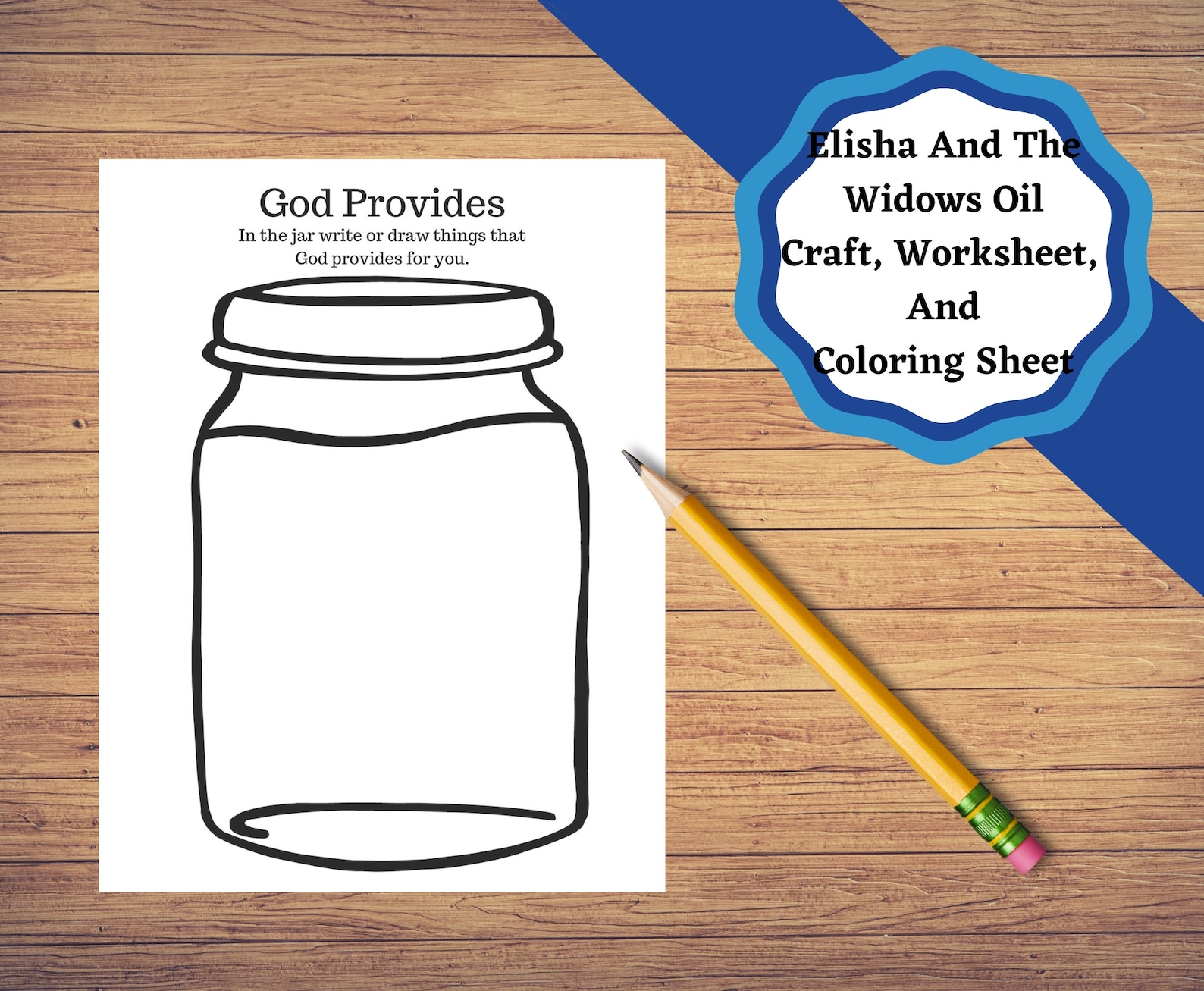 Elisha and the Widow's Oil, Printable Bible Story Pages, Craft, and ...