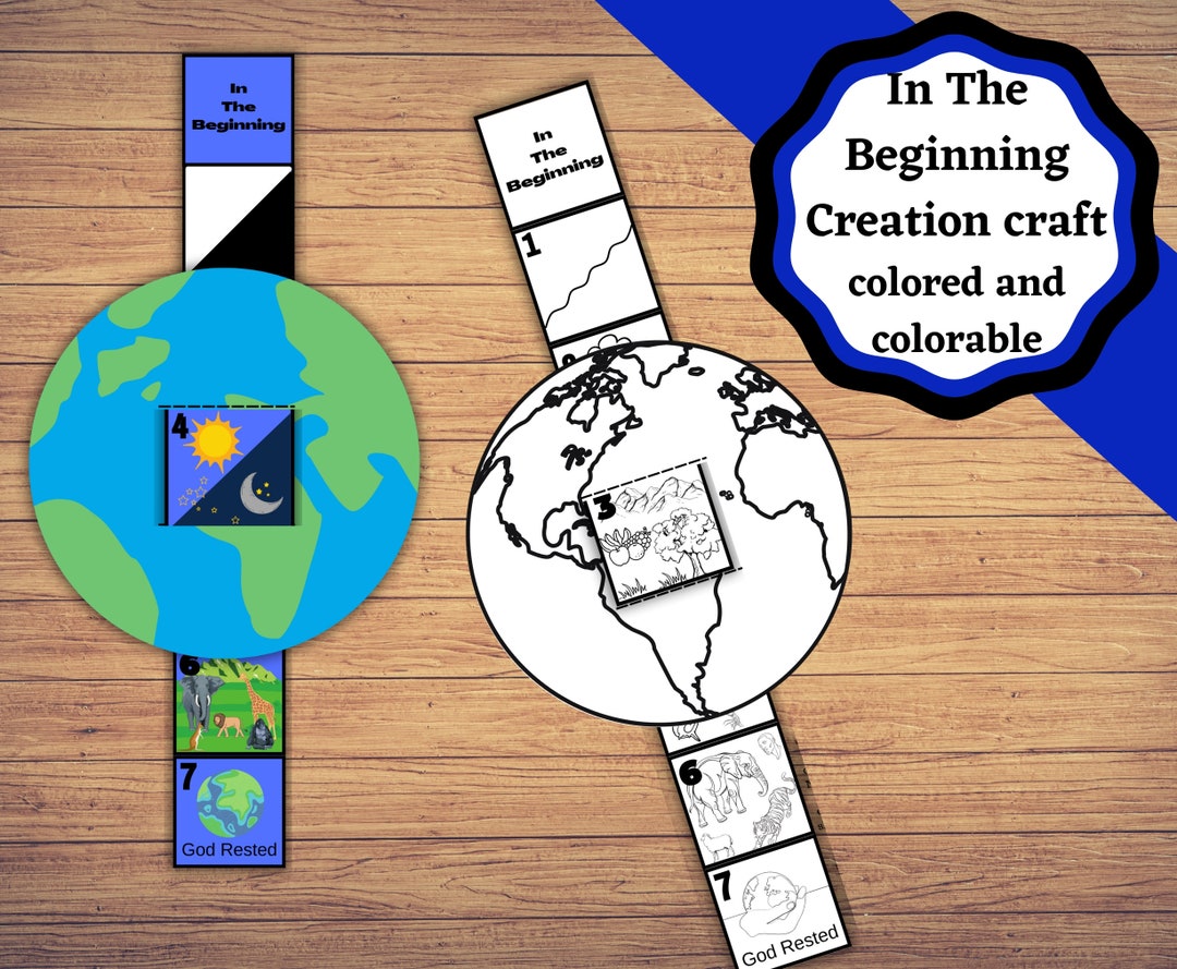 Printable Creation Bible Craft. Kids Craft for the 7 Days of Creation ...