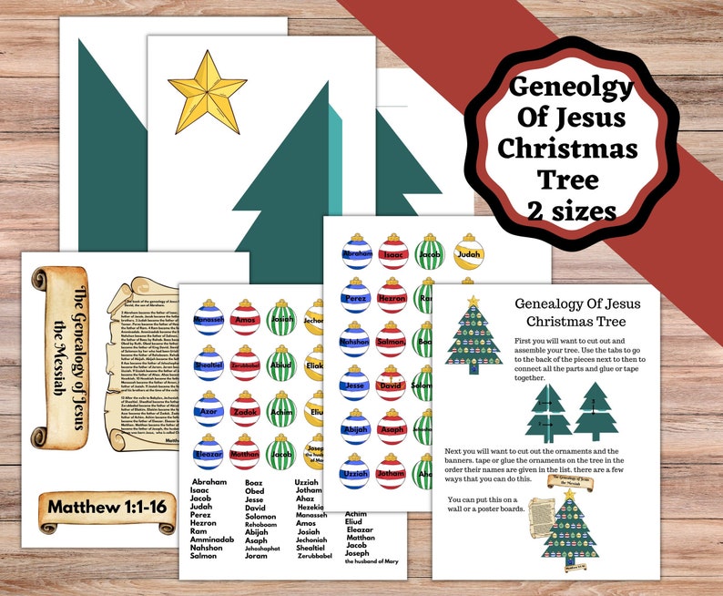Genealogy of Jesus Printable Christmas Tree. Fun Christmas Tree ...