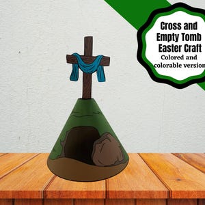 Empty Tomb Kids Craft. Easter Craft With Cross and Empty Tomb. Easter ...