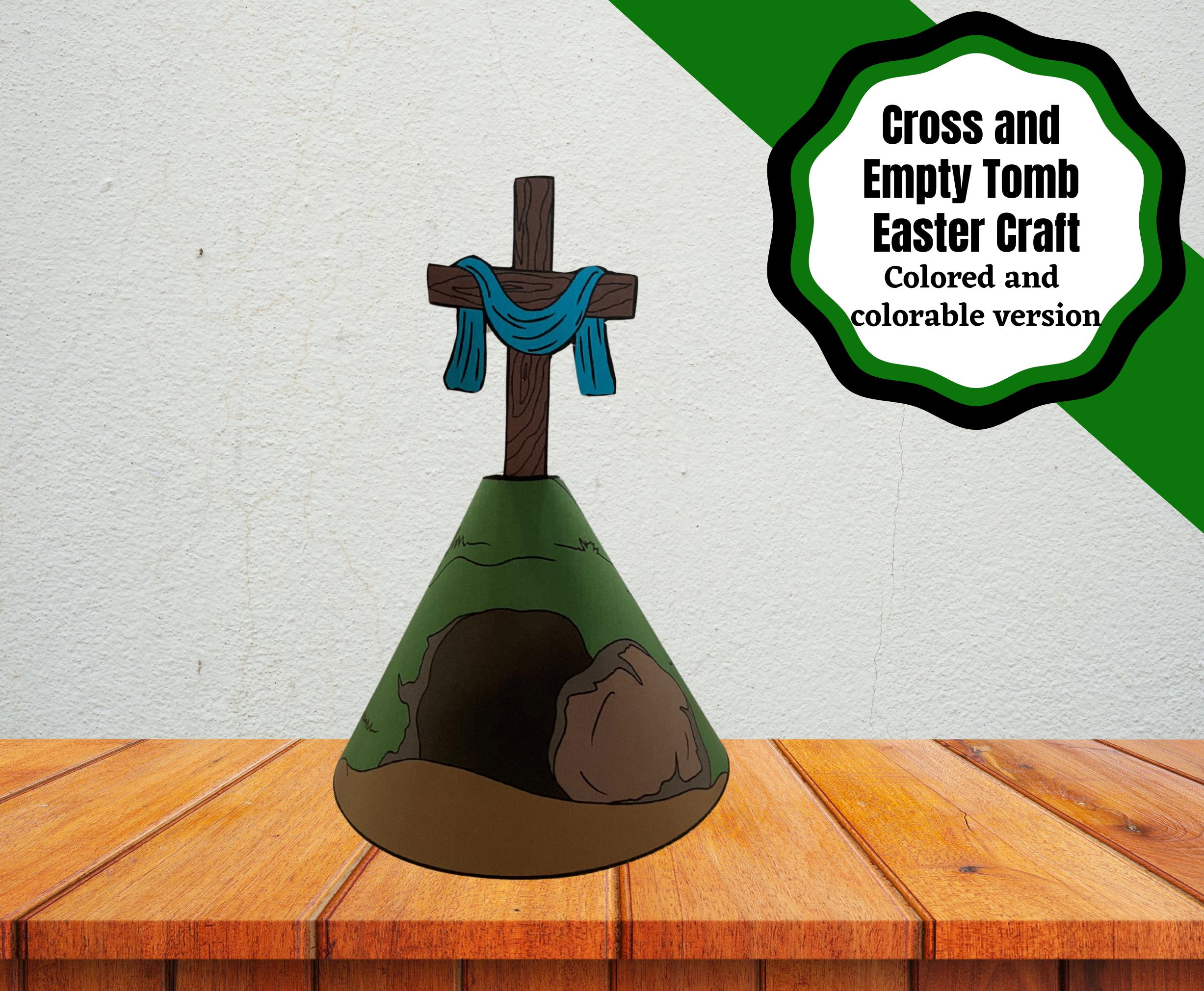 Empty Tomb Kids Craft. Easter Craft With Cross and Empty Tomb. Easter ...