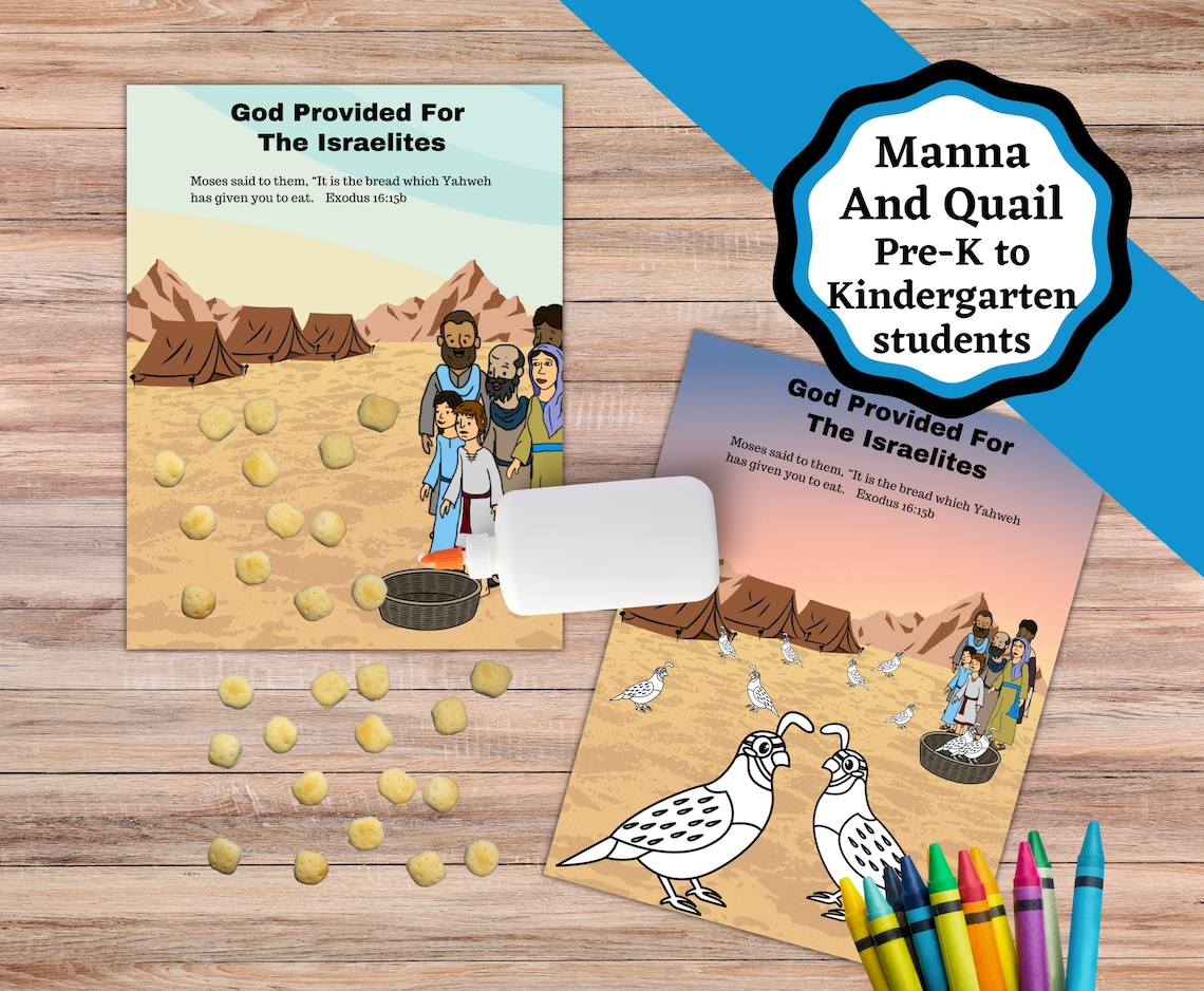 Manna From Heaven and Quail Young Kids Craft. Printable Craft and ...
