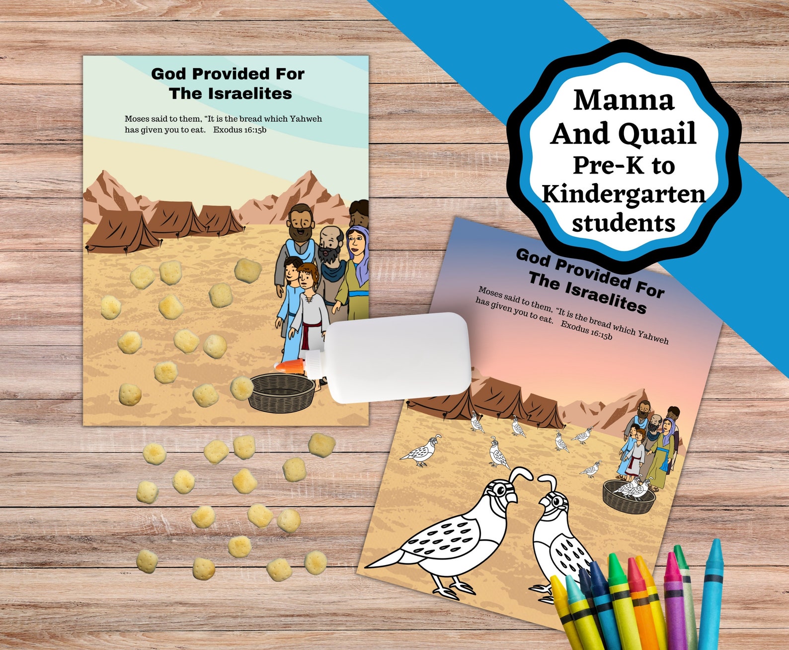 Manna From Heaven and Quail Young Kids Craft. Printable Craft and ...