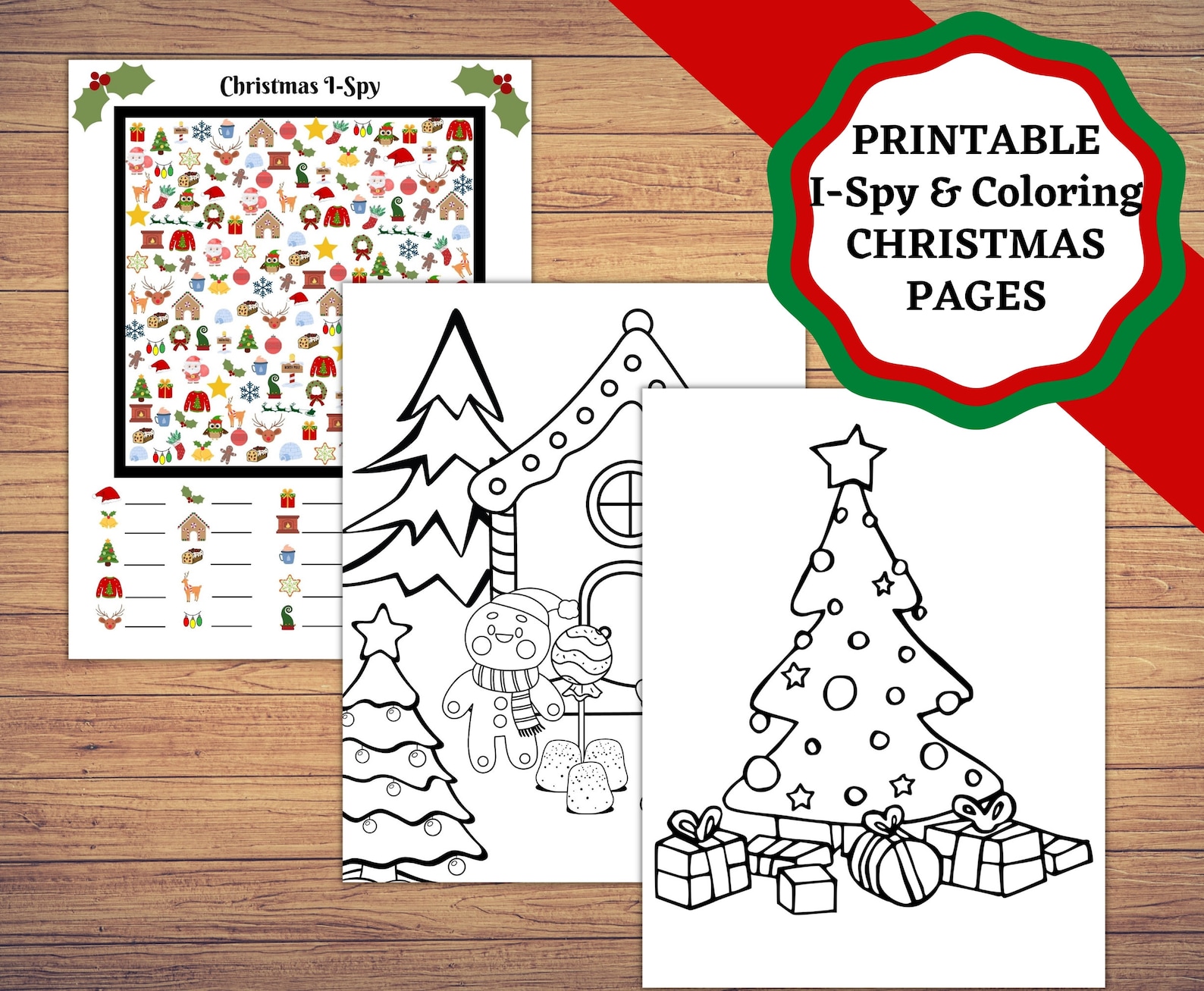 Printable Christmas I-spy With Coloring Pages, Kids Games, Christmas ...