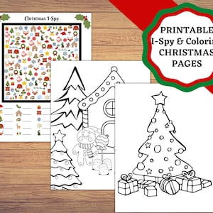 Printable Christmas I-spy With Coloring Pages, Kids Games, Christmas ...