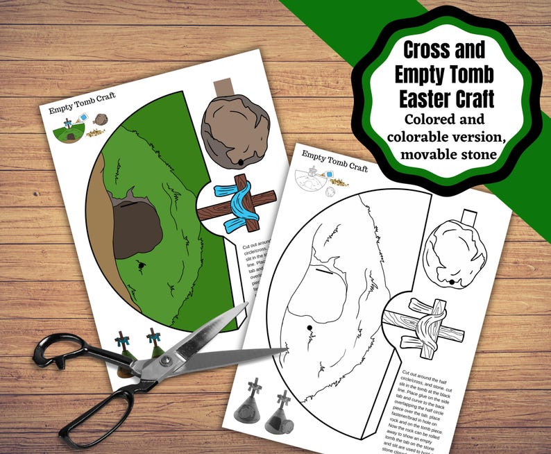 Empty Tomb Kids Craft. Easter Craft With Cross and Empty Tomb With ...