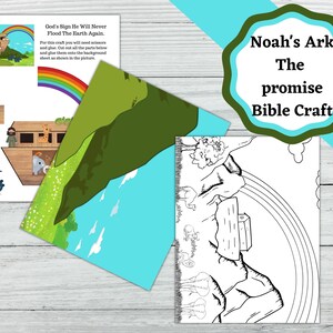 Noah's Ark, End of the Flood God Sends a Rainbow as a Promise. Bible ...