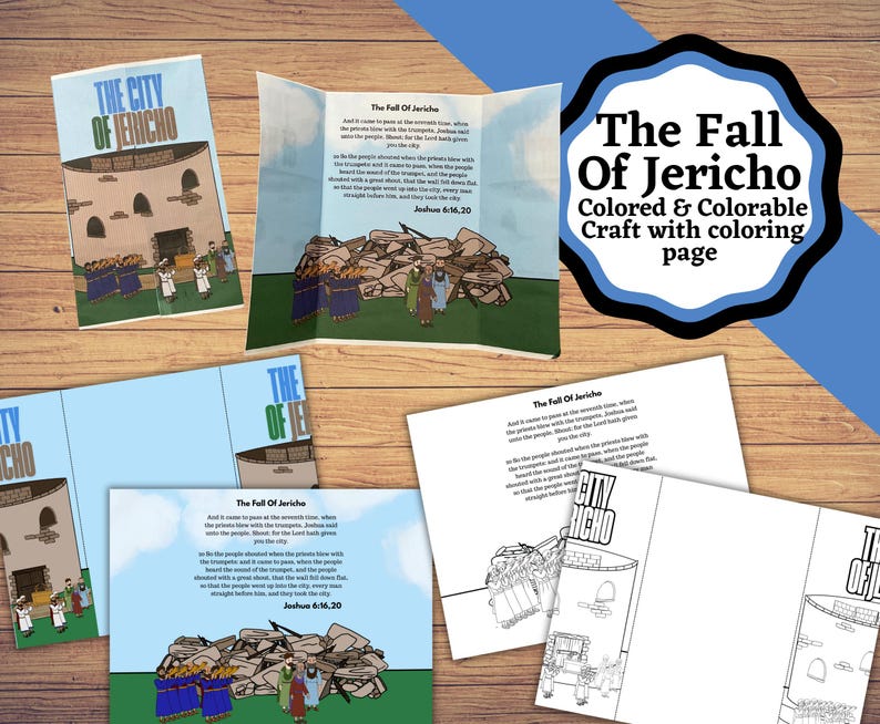 The Fall of Jericho, Jericho Wall Fall Down Bible Craft. Kids Bible ...