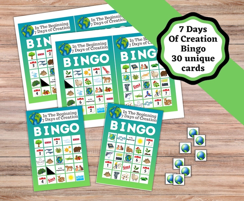 Printable Creation Bingo Cards, 30 Unique Bingo Cards, Call Tiles, and ...