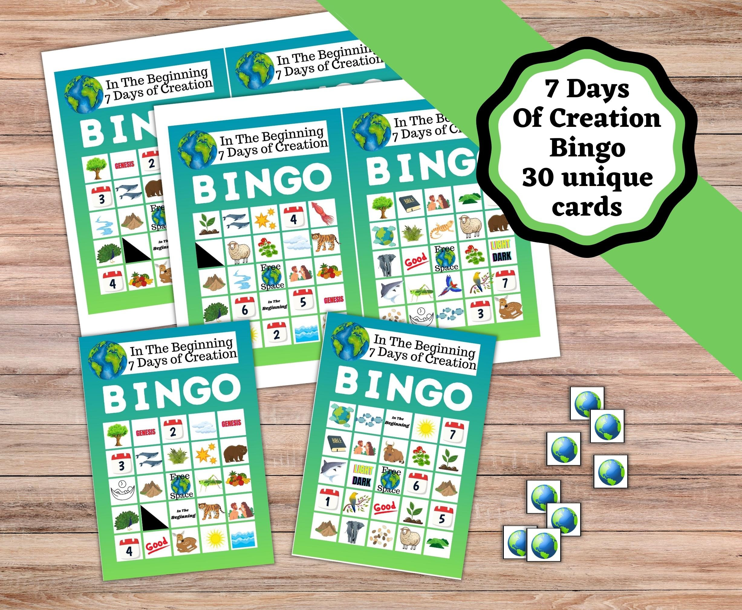 Printable Creation Bingo Cards, 30 Unique Bingo Cards, Call Tiles, and ...