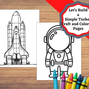 Rocket Ship Printable Craft, and Coloring Sheet. Fun Kids Craft for ...