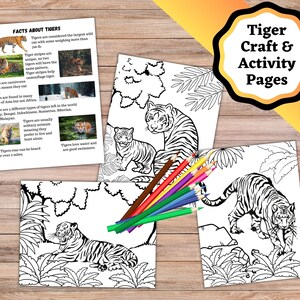 Printable Tiger Craft and Activity Set. Build a Tiger, Tiger in Jungle ...