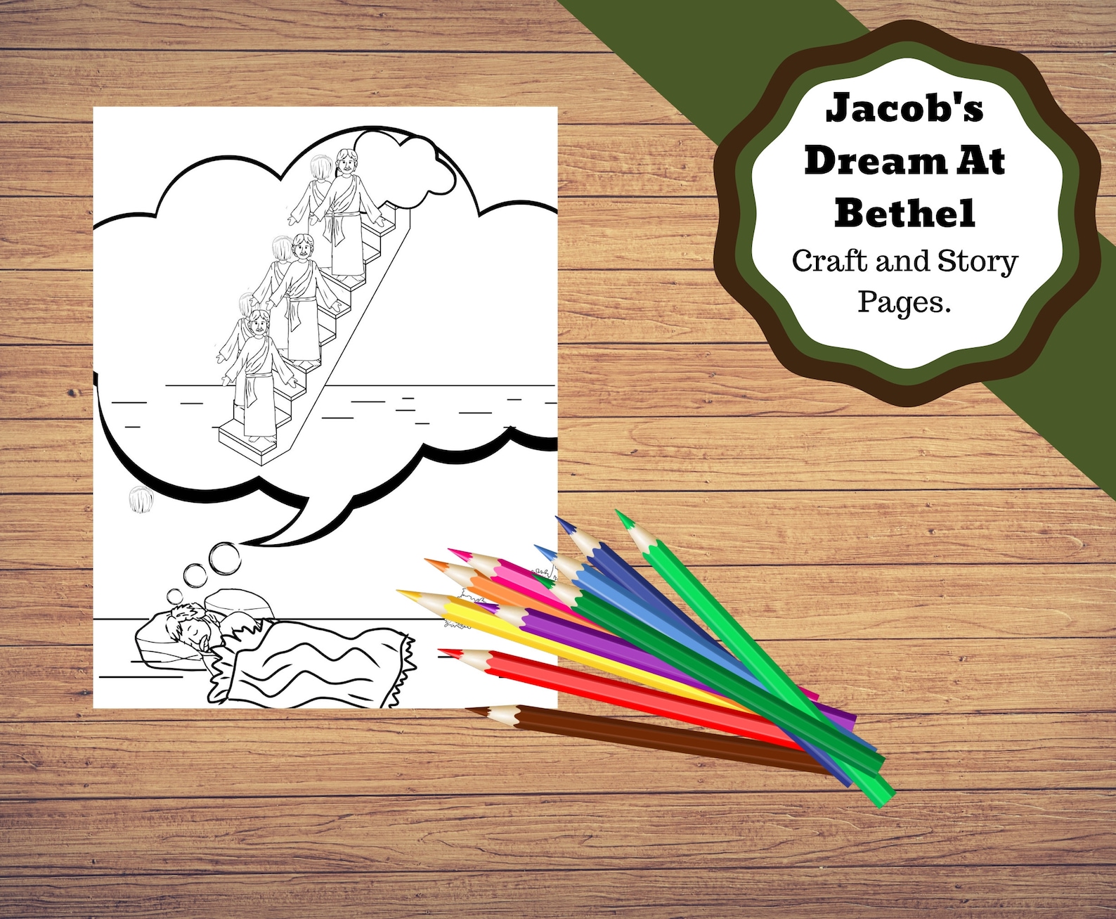 Printable Jacobs Dream at Bethel, Craft, Story, and Coloring Pages ...
