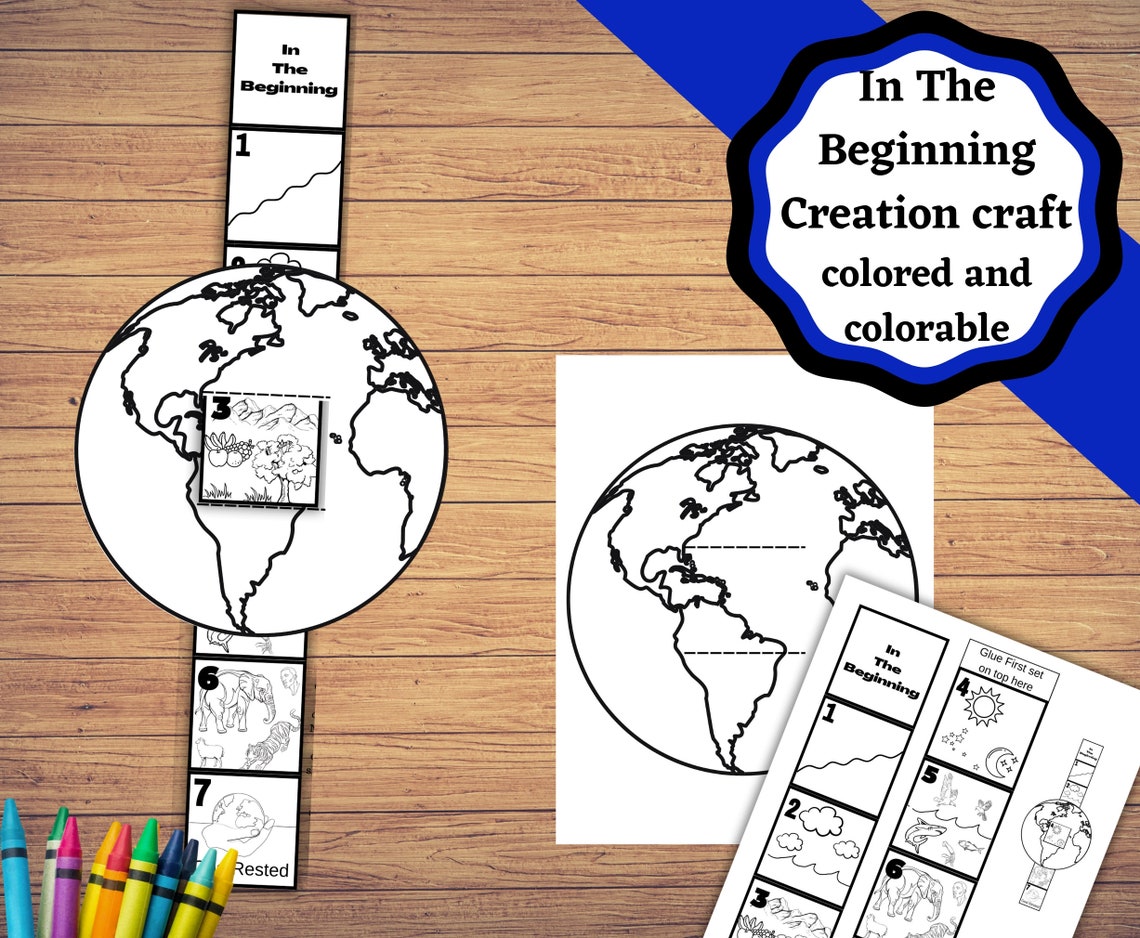 Printable Creation Bible Craft. Kids Craft for the 7 Days of Creation ...