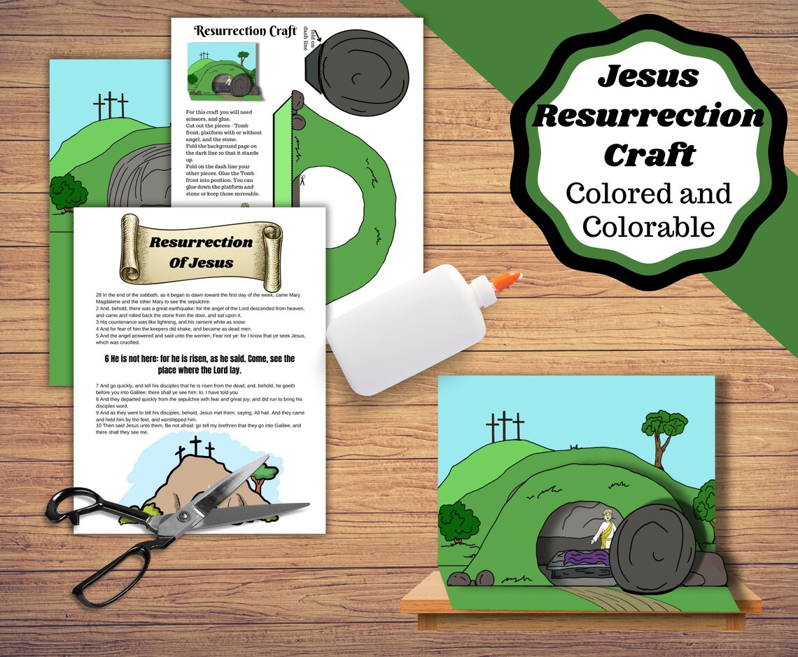 Printable Resurrection Craft for Kids, Sunday School Craft, Book of ...