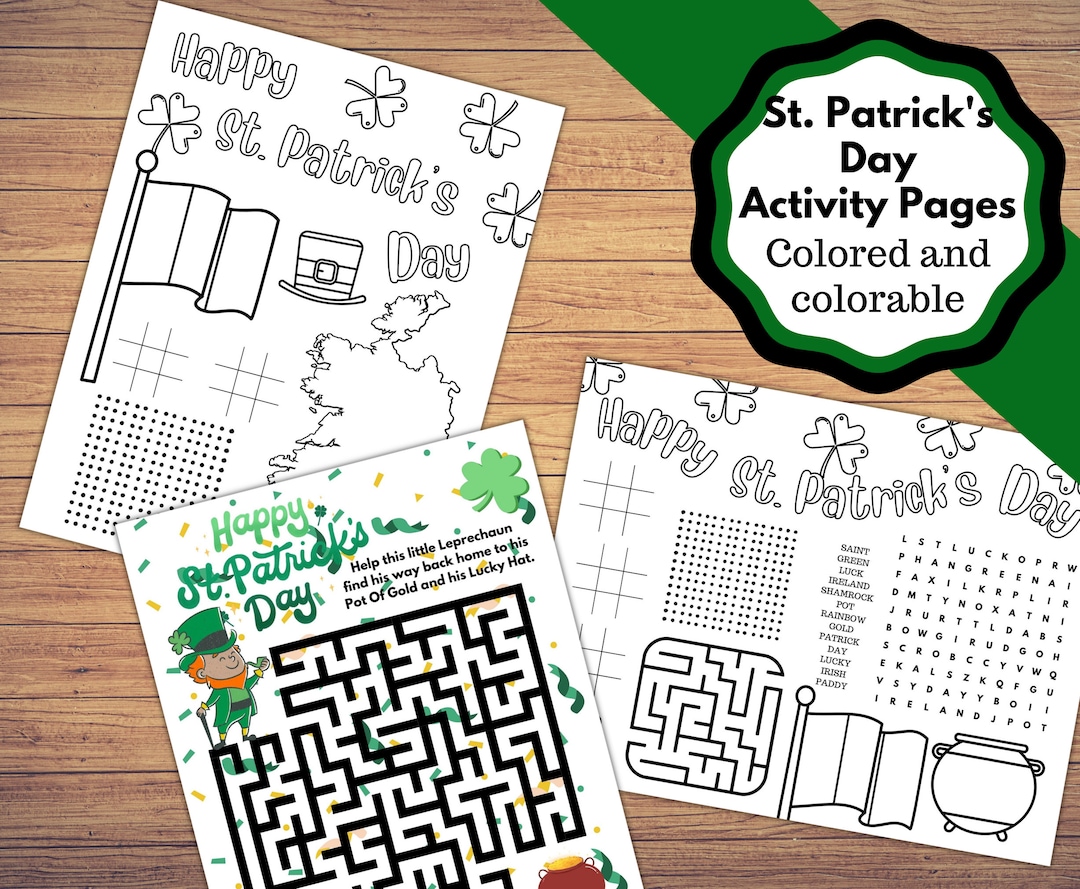 Printable St. Patrick's Day, Activity Pages. Coloring Pages With Games ...