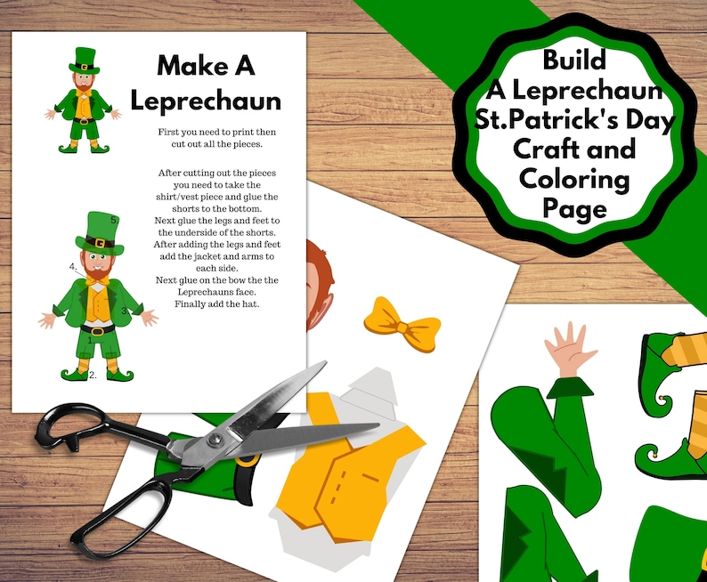 Build A Leprechaun, Printable St. Patrick's Day Craft. Leprechaun Kids ...
