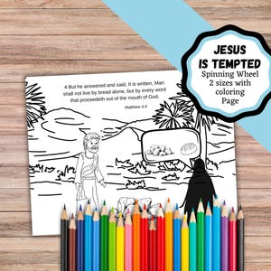 Jesus Tempted in the Wilderness, Printable Spinning Wheel Craft in 2 ...