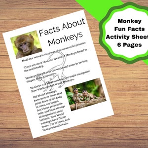 Printable Monkey Cut and Paste, Crafts, Coloring, and Educational Pages ...