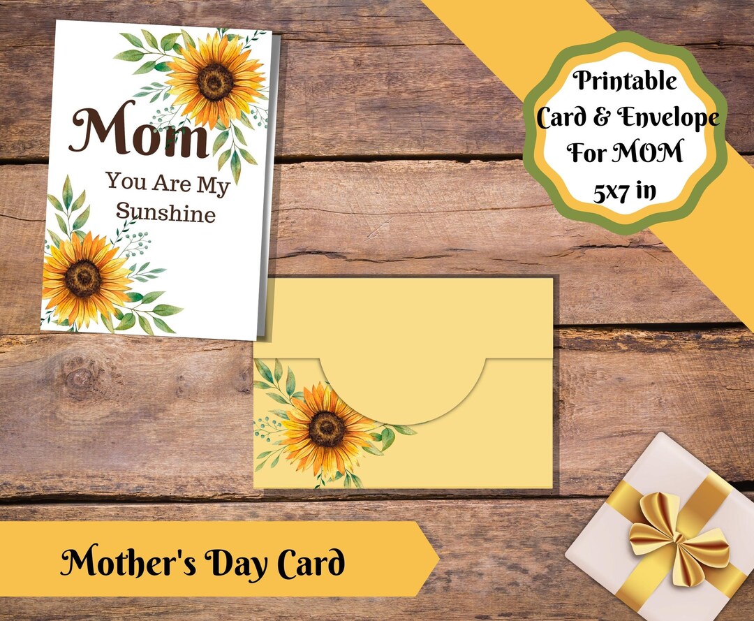 Mothers Day Card, Printable Easy to Make Card and Matching Envelope ...