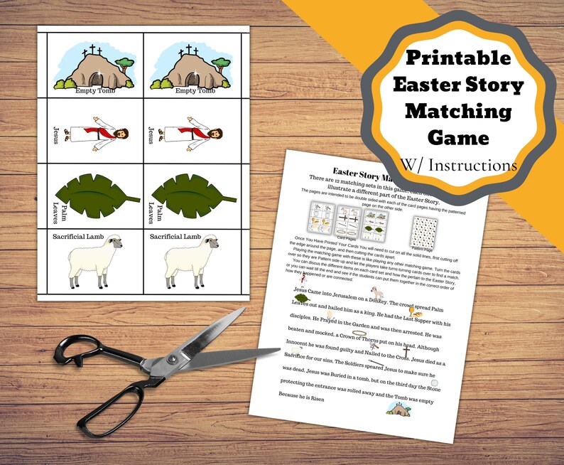 Printable Easter Story Matching Game. Teaching the Story of Jesus ...