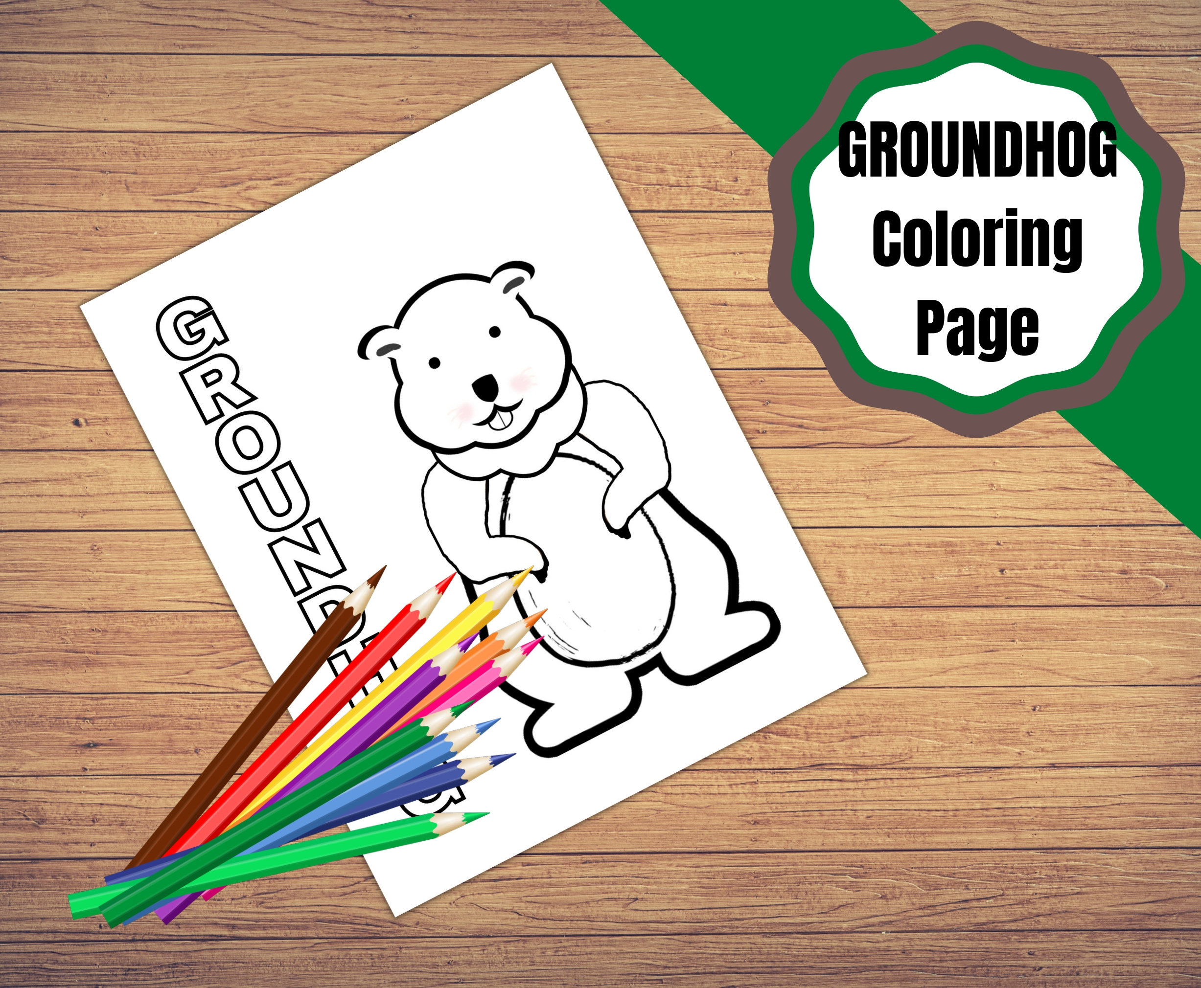 Printable Build a Groundhog Craft, Groundhogs Day Kids Craft, Kids ...