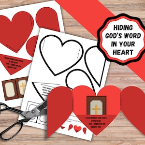 Hiding God's Word in Your Heart, Heart Bible Craft for Psalms 119:11 ...