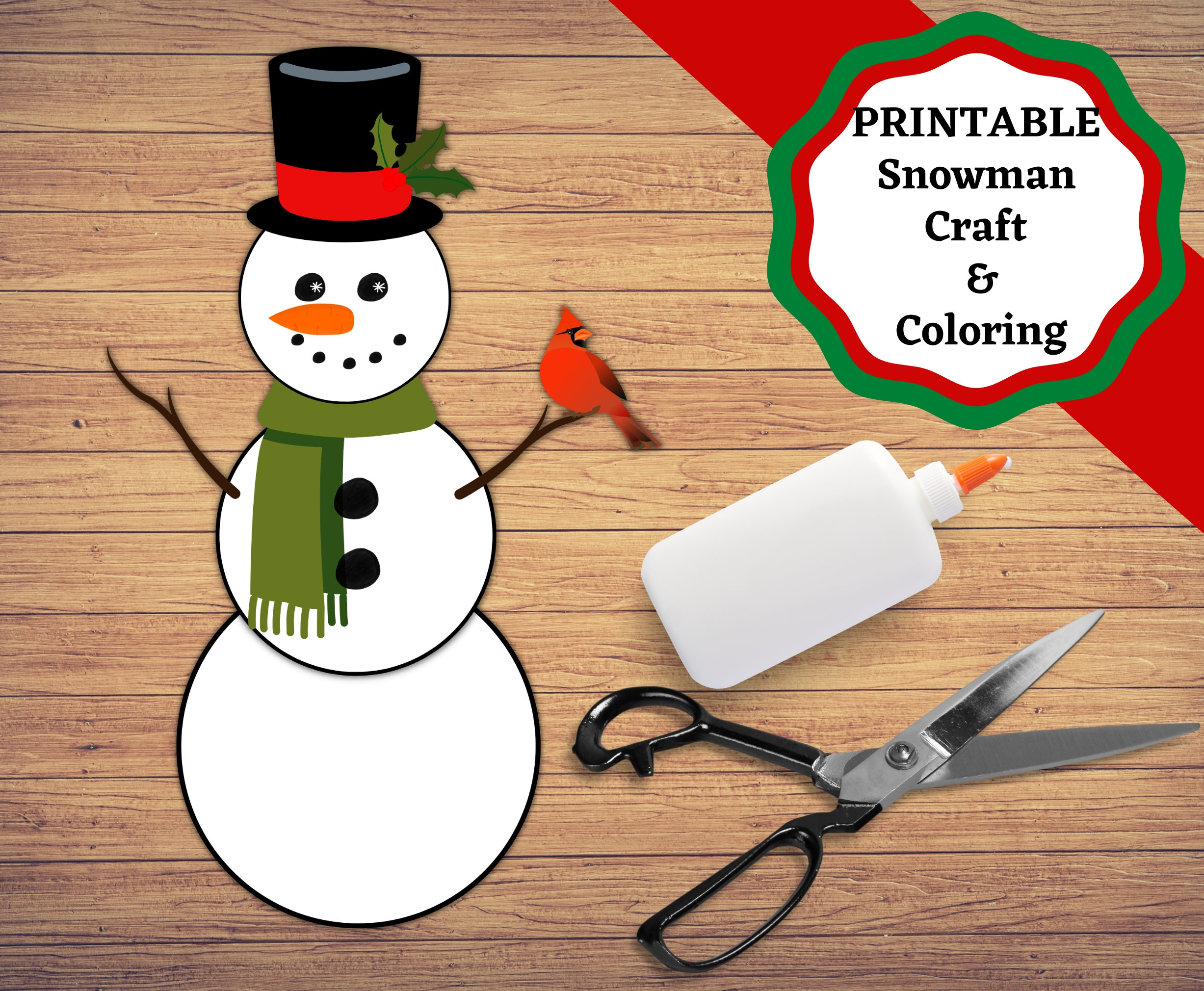 Snowman Printable Craft, Scissor Skill Builder, Great Student or ...