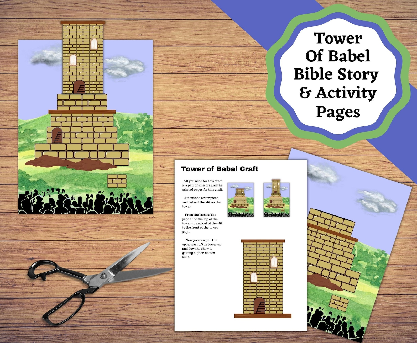 Printable Tower of Babel Crafts, Story, and Coloring Pages. Tower of ...