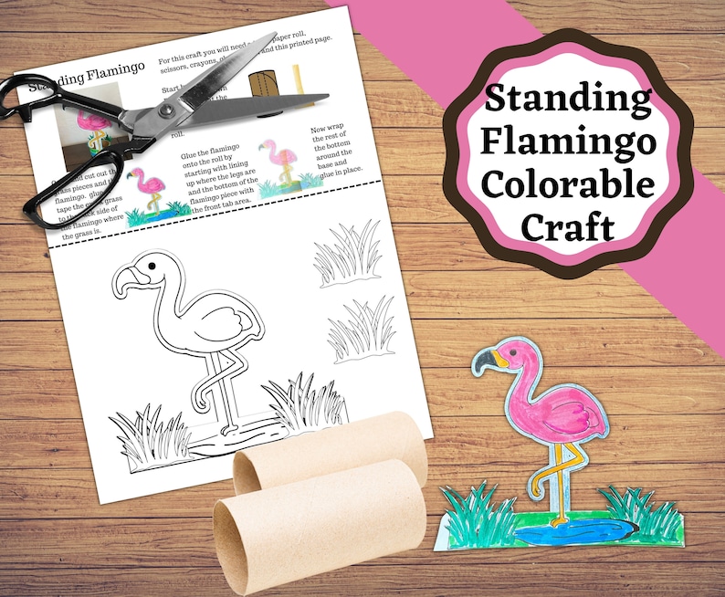 Printable Standing Flamingo Craft Mage With Toilet Paper Roll or ...