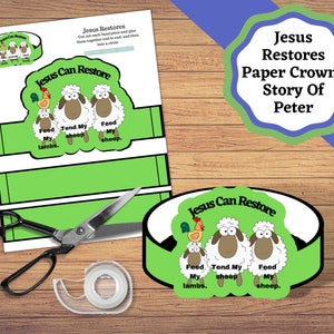 Printable Jesus Restores Paper Crowns Craft, the Story of Peter Paper ...