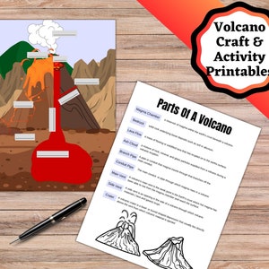 Printable Volcano Craft Pages, Craft, Activity, Coloring, and Maze ...