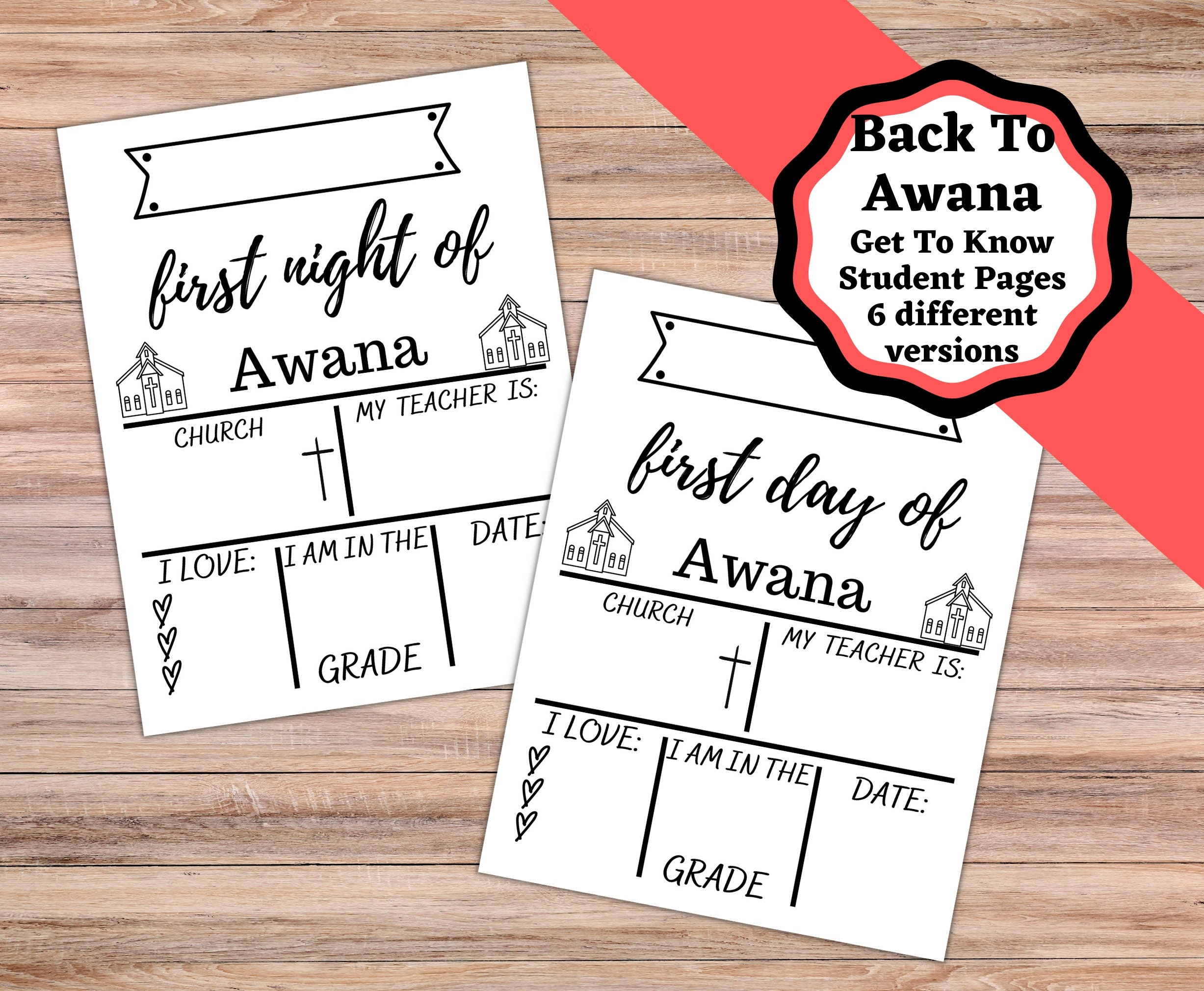 Printable Back to Awana Student Pages. Get to Know Your Students Pages ...
