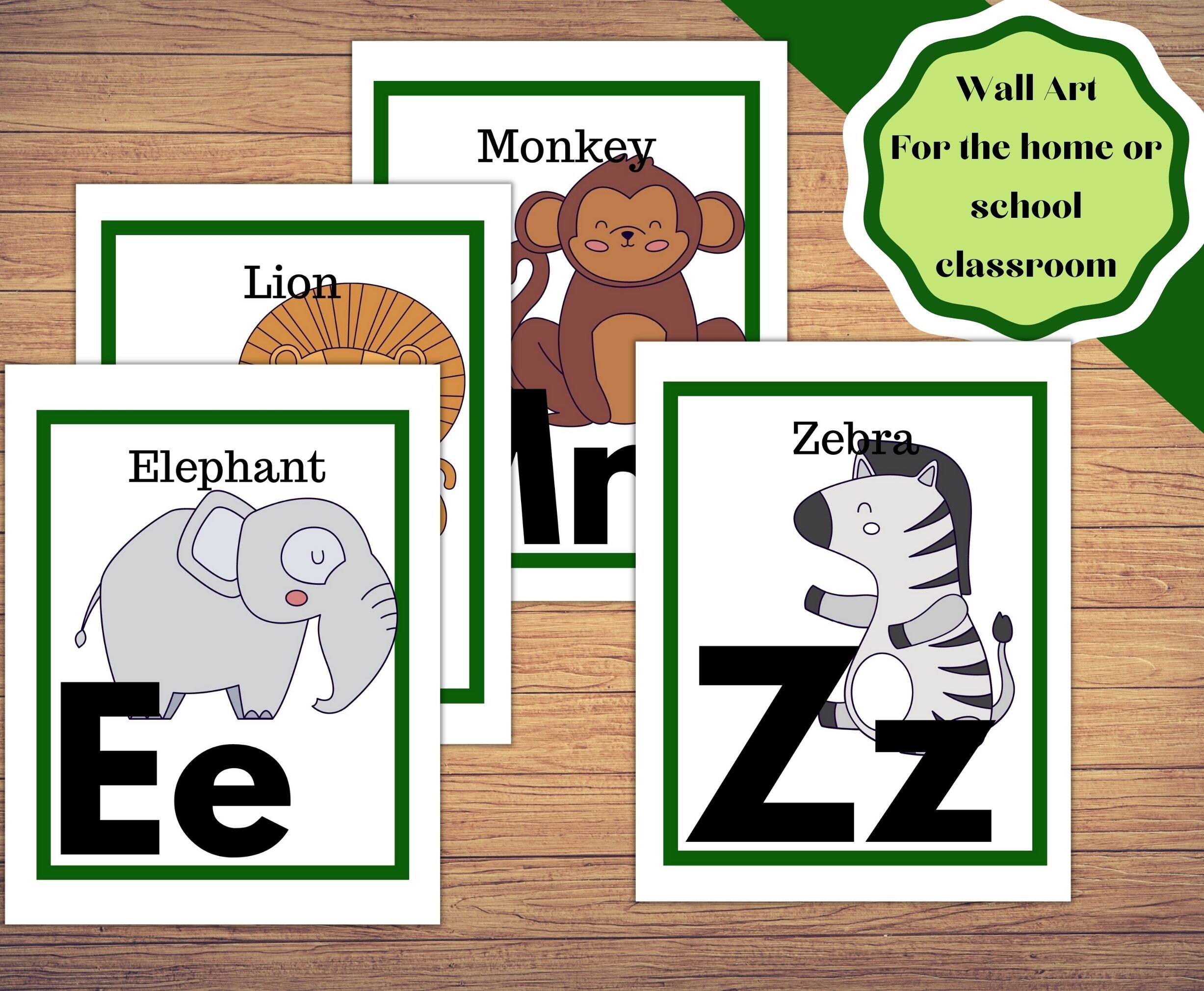 Printable Animal Alphabet Flash Cards, Flash Cards for Early Learners ...