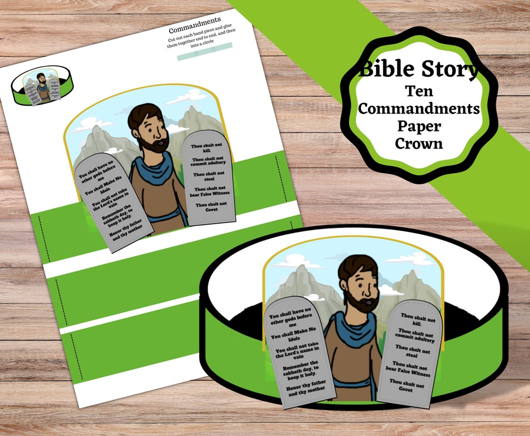 Printable 10 Commandments Paper Crown Craft for Kids. Paper Head Band ...