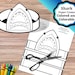 Printable Shark Crowns, Colored and Colorable Versions. Shark Craft ...