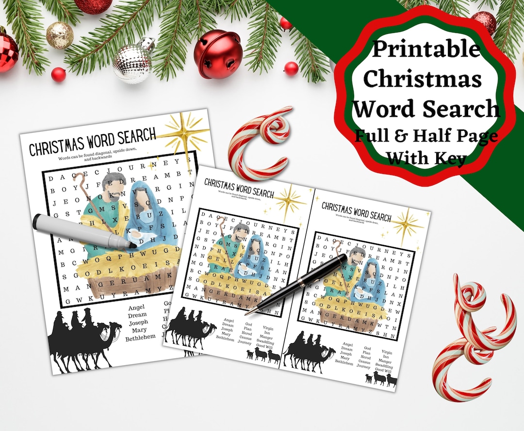 Christmas Nativity Printable Word Search in Full Page and Half Page ...